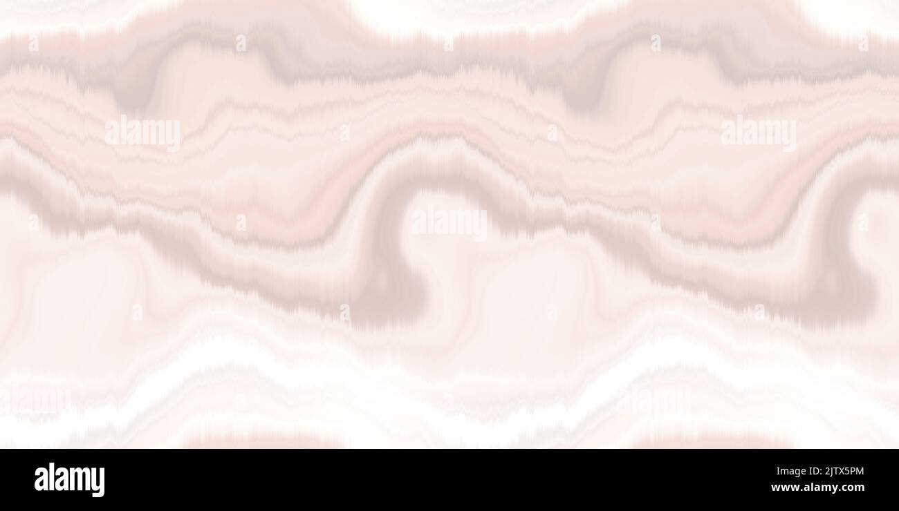 Soft wavy tie dye stripe seamless border pattern. Pink white organic ...