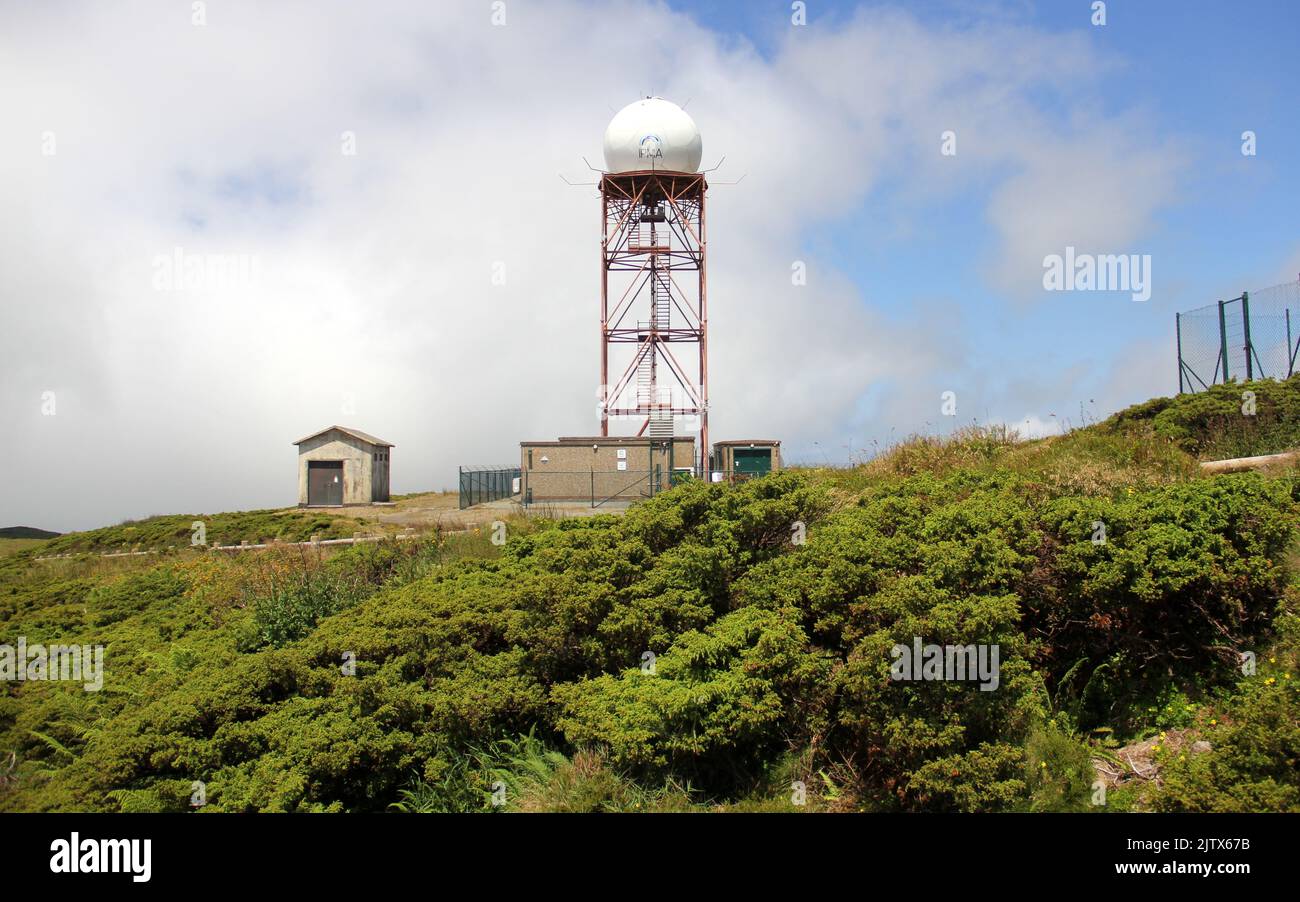 Communications tower at the summit of Serra de Santa Barbara, the ...
