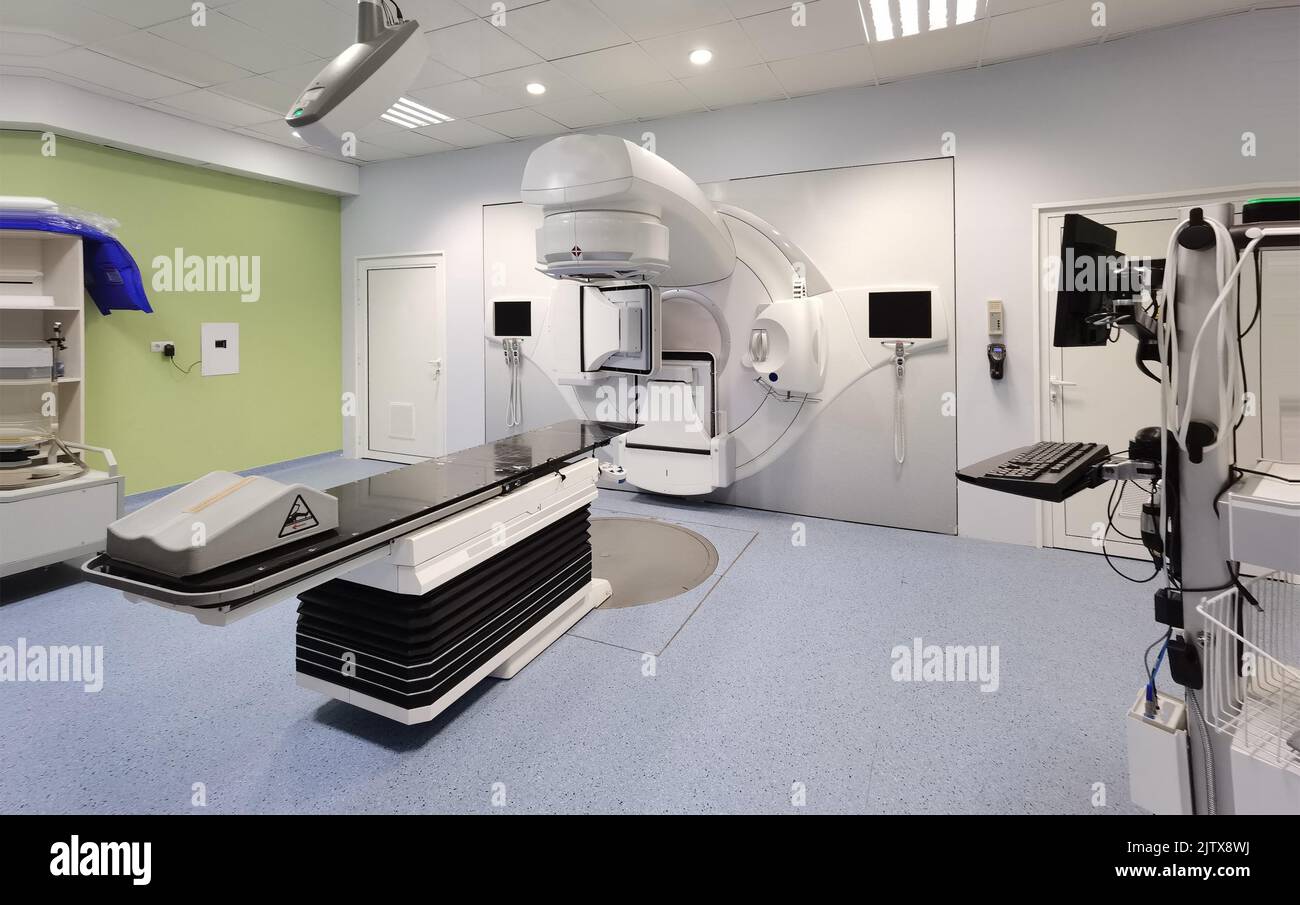 Medical advanced linear accelerator in oncological cancer therapy in a ...