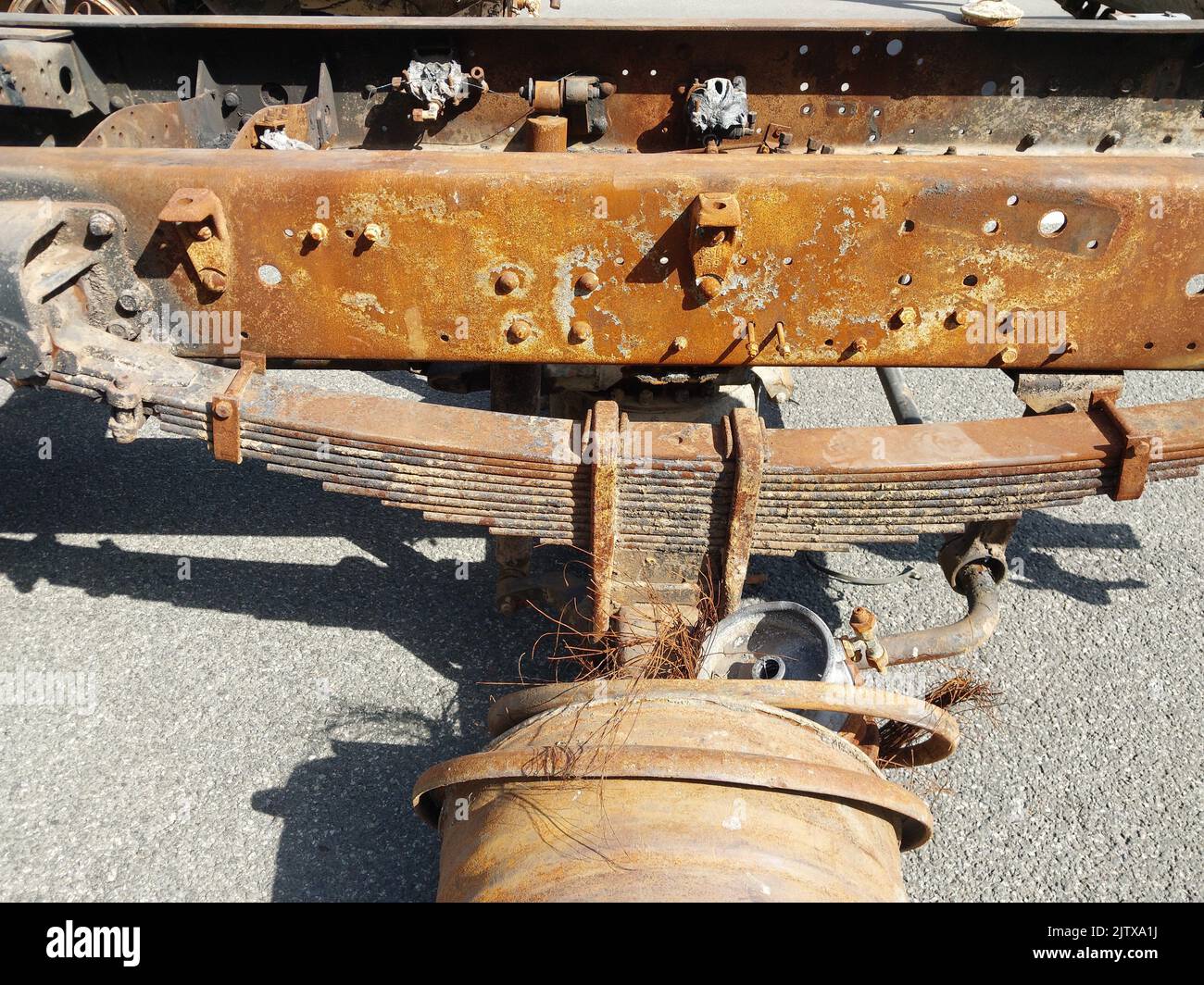 Heavy military equipment destroyed in the battle Stock Photo - Alamy