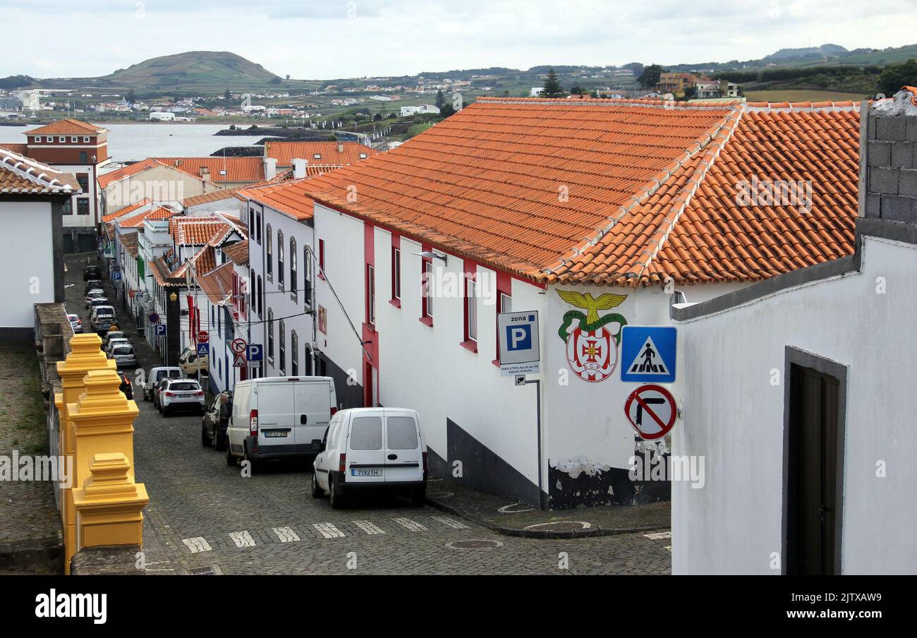 Alexandre Ramos Street in the old town, view of the bay in the ...