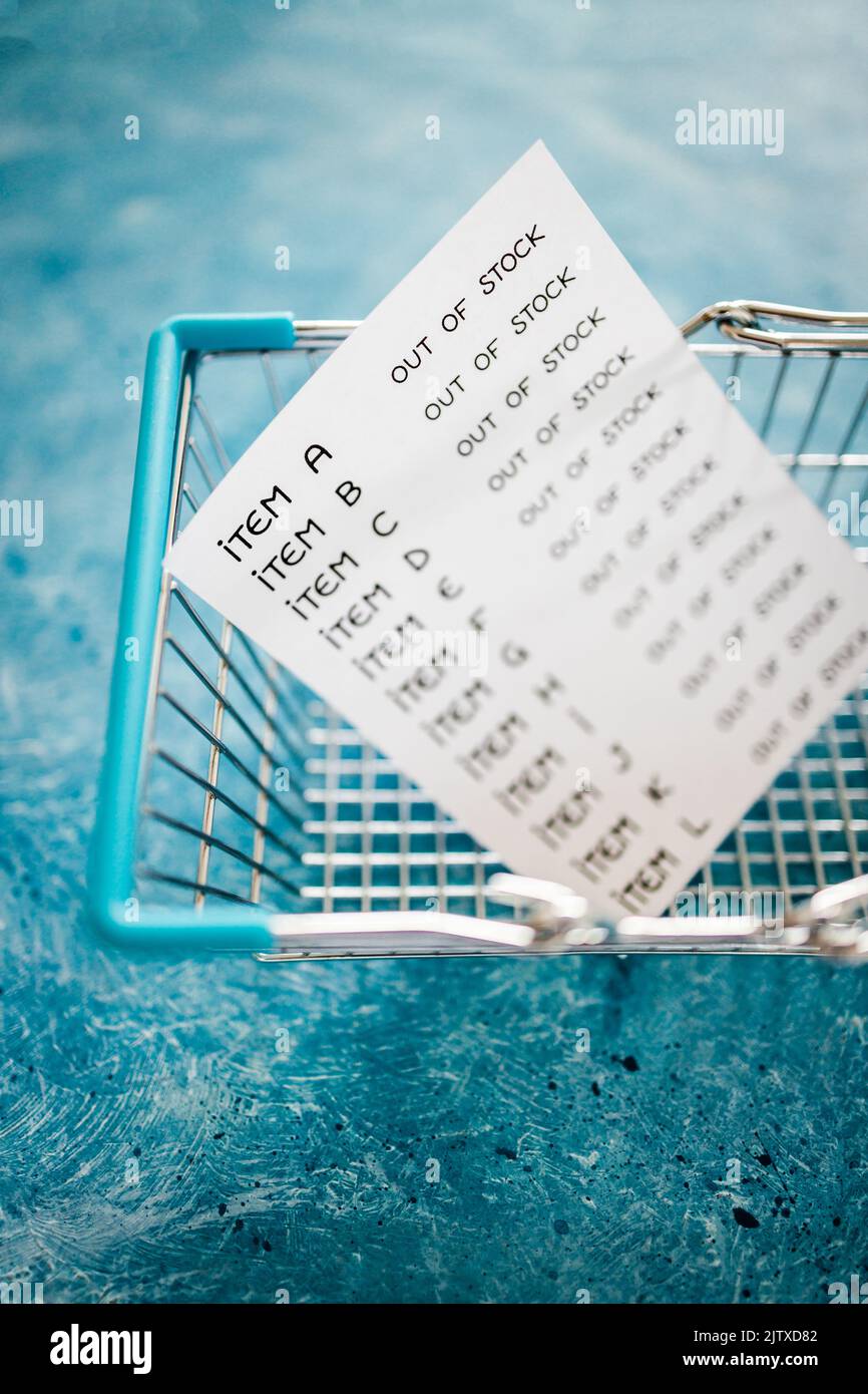 business inventory with every item being out of stock next to empty ...