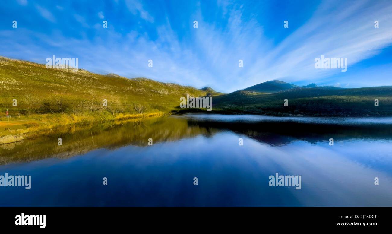 Speed over water and mountains Stock Photo - Alamy