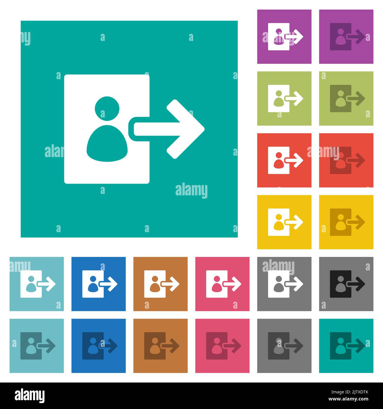 User logout solid multi colored flat icons on plain square backgrounds ...