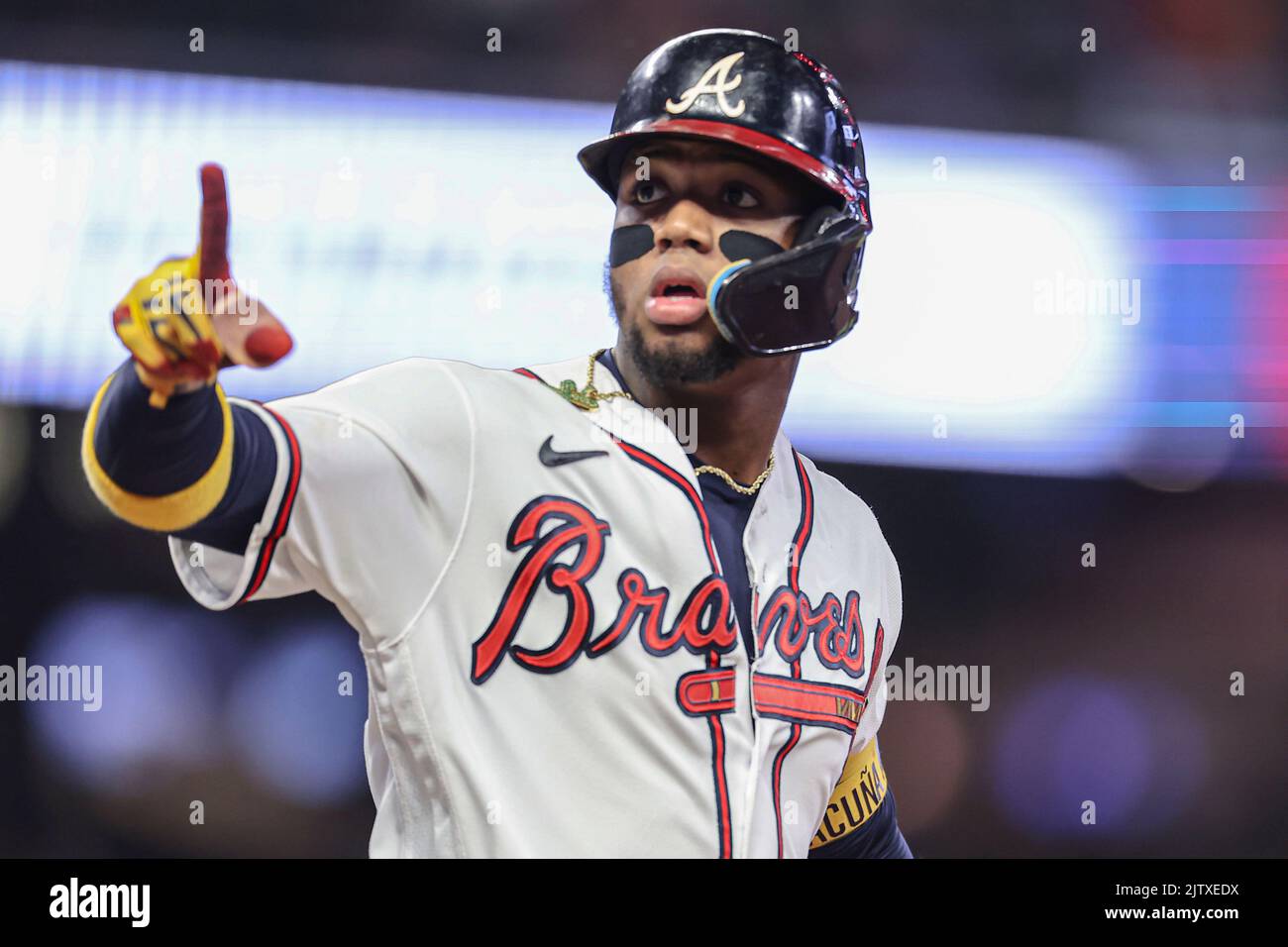 Atlanta, GA. USA; Atlanta Braves right fielder Ronald Acuna Jr. (13 ...