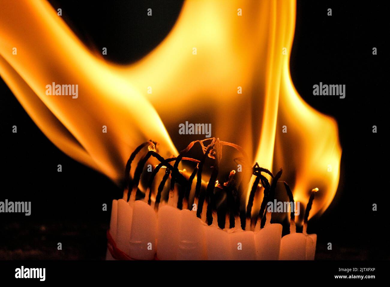 Flame of burning candles. Telephoto. Shwedagon Pagoda, Yangon, Myanmar ...