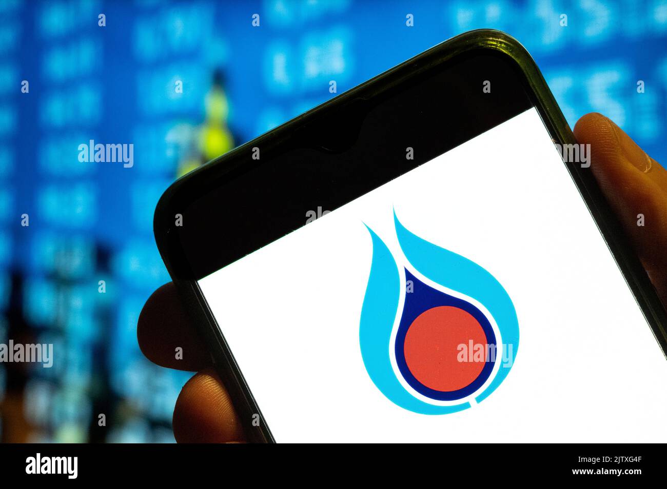 In this photo illustration, the Thai state-owned oil and gas company ...