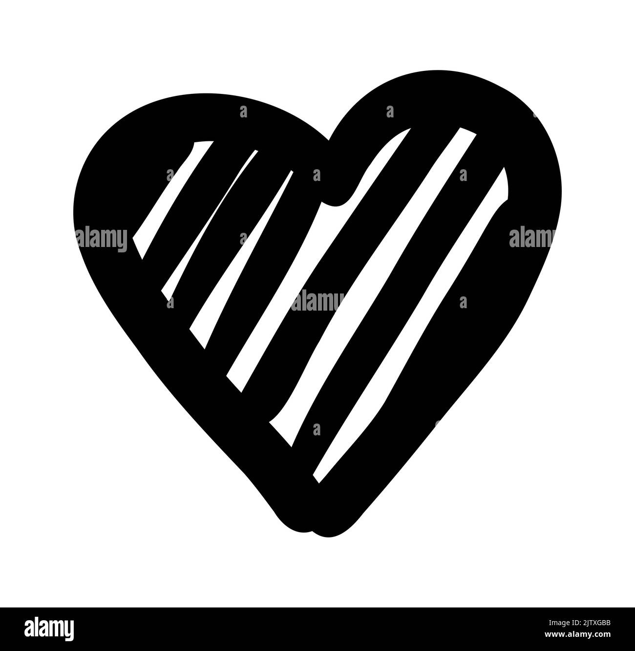 Doodle hearts. Love hand drawn cute line heart set. Vector shapes Stock ...