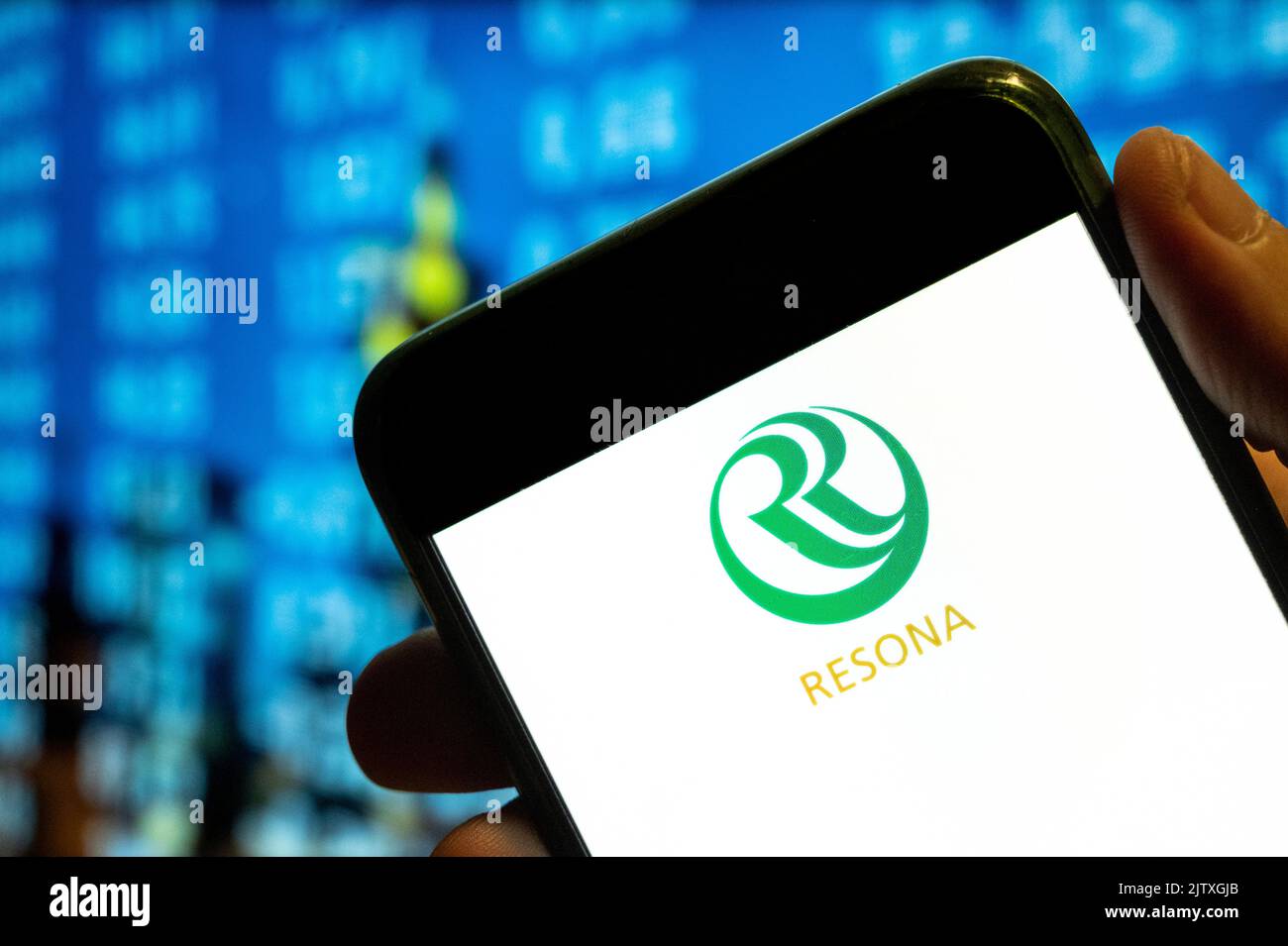 In this photo illustration, the Japanese fifth-largest banking group Resona Holdings logo is ...