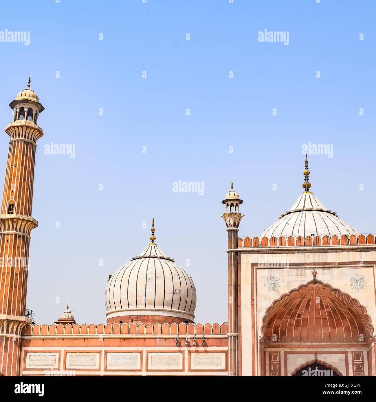 Architectural detail of Jama Masjid Mosque, Old Delhi, India, The ...
