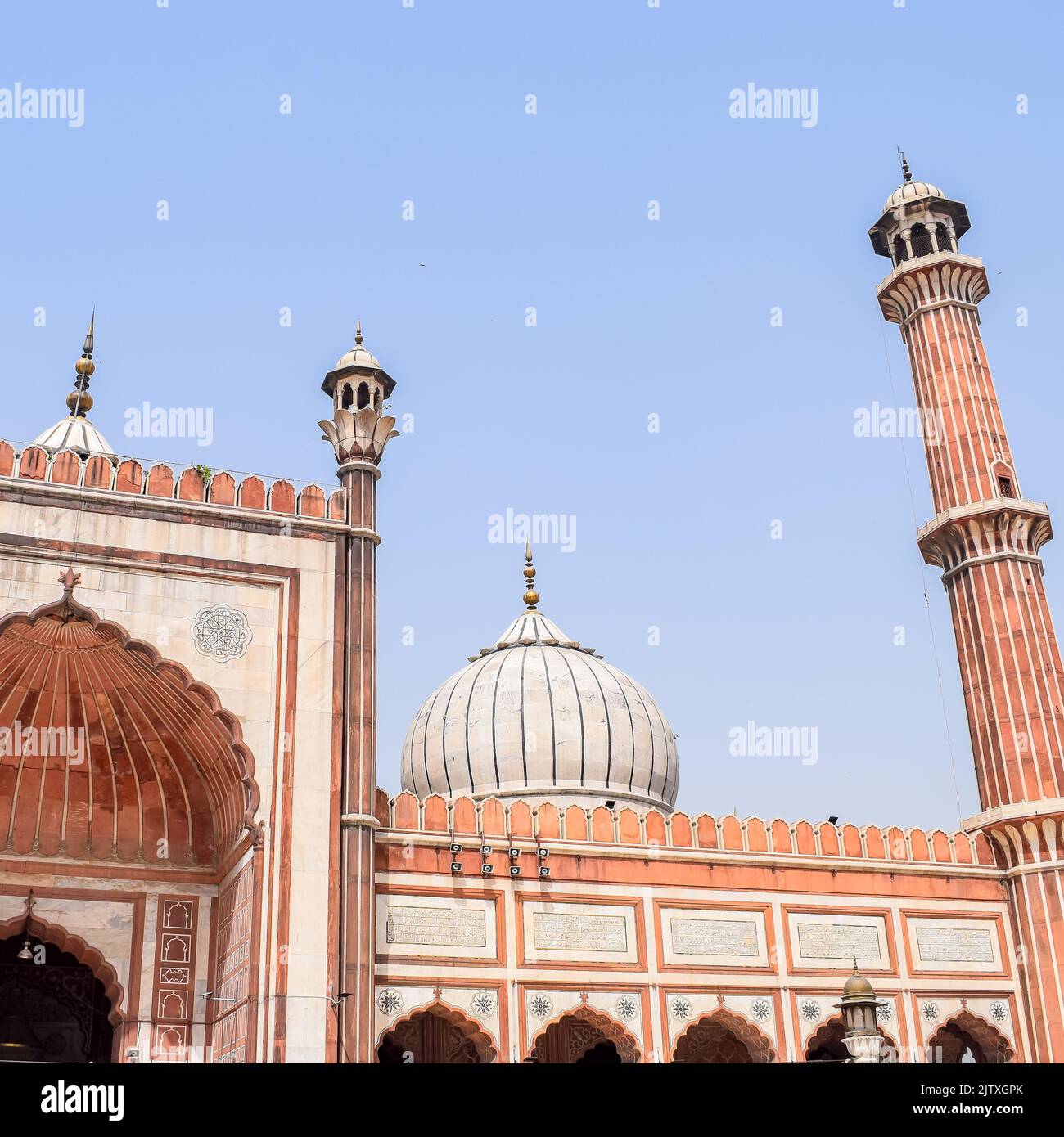 Architectural detail of Jama Masjid Mosque, Old Delhi, India, The ...