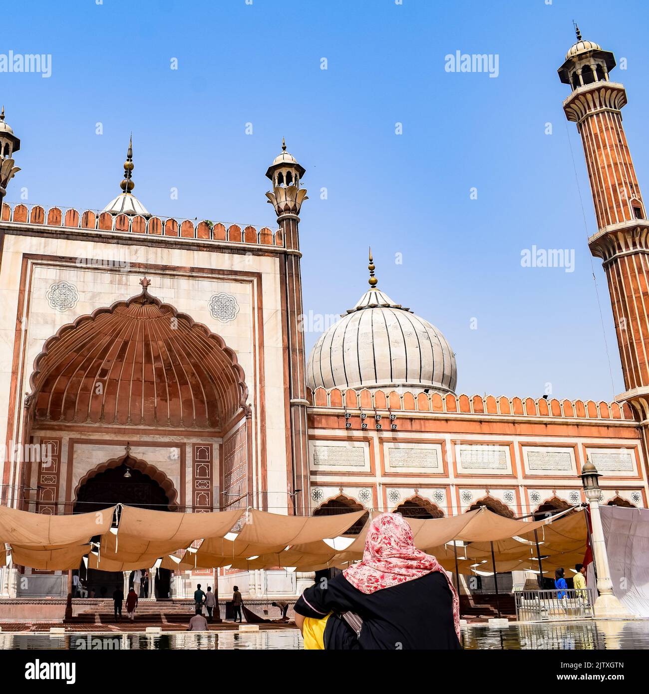Architectural Detail Of Jama Masjid Mosque Old Delhi India The