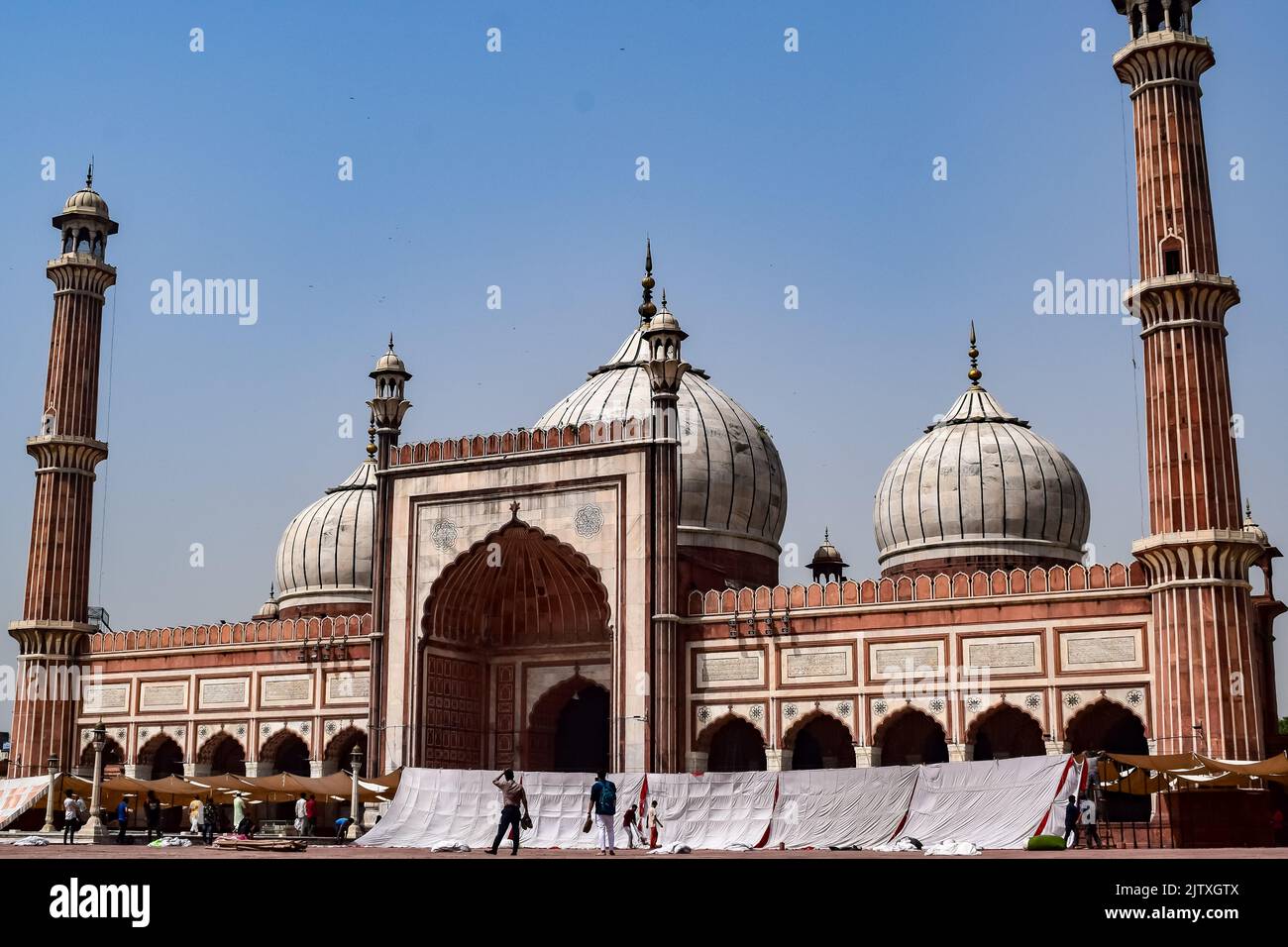 Architectural detail of Jama Masjid Mosque, Old Delhi, India, The ...