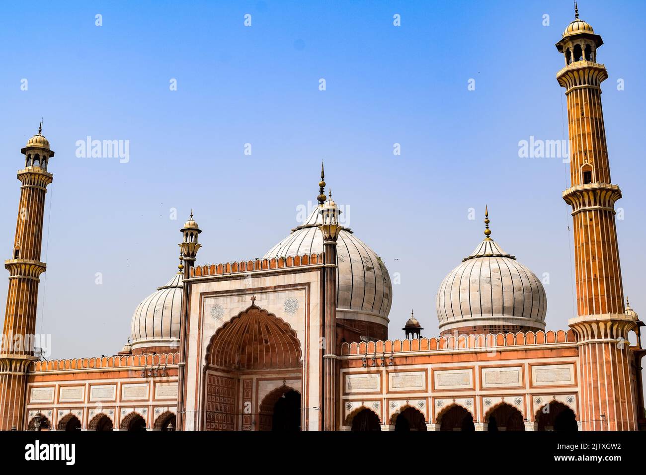 Architectural detail of Jama Masjid Mosque, Old Delhi, India, The ...