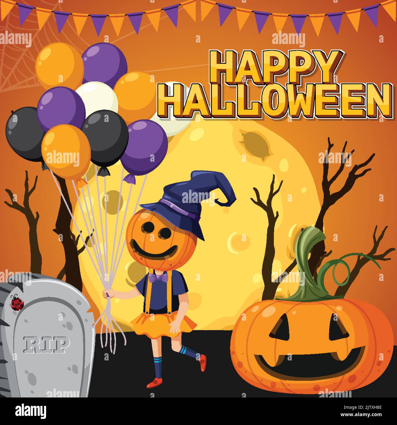 Happy Halloween Poster Template illustration Stock Vector Image & Art ...
