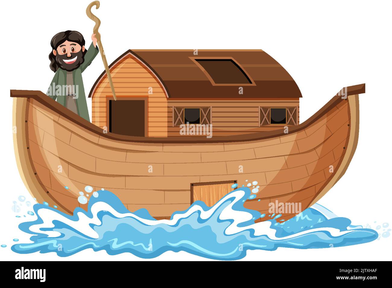 Noahs Ark and cartoon character set illustration Stock Vector Image & Art - Alamy