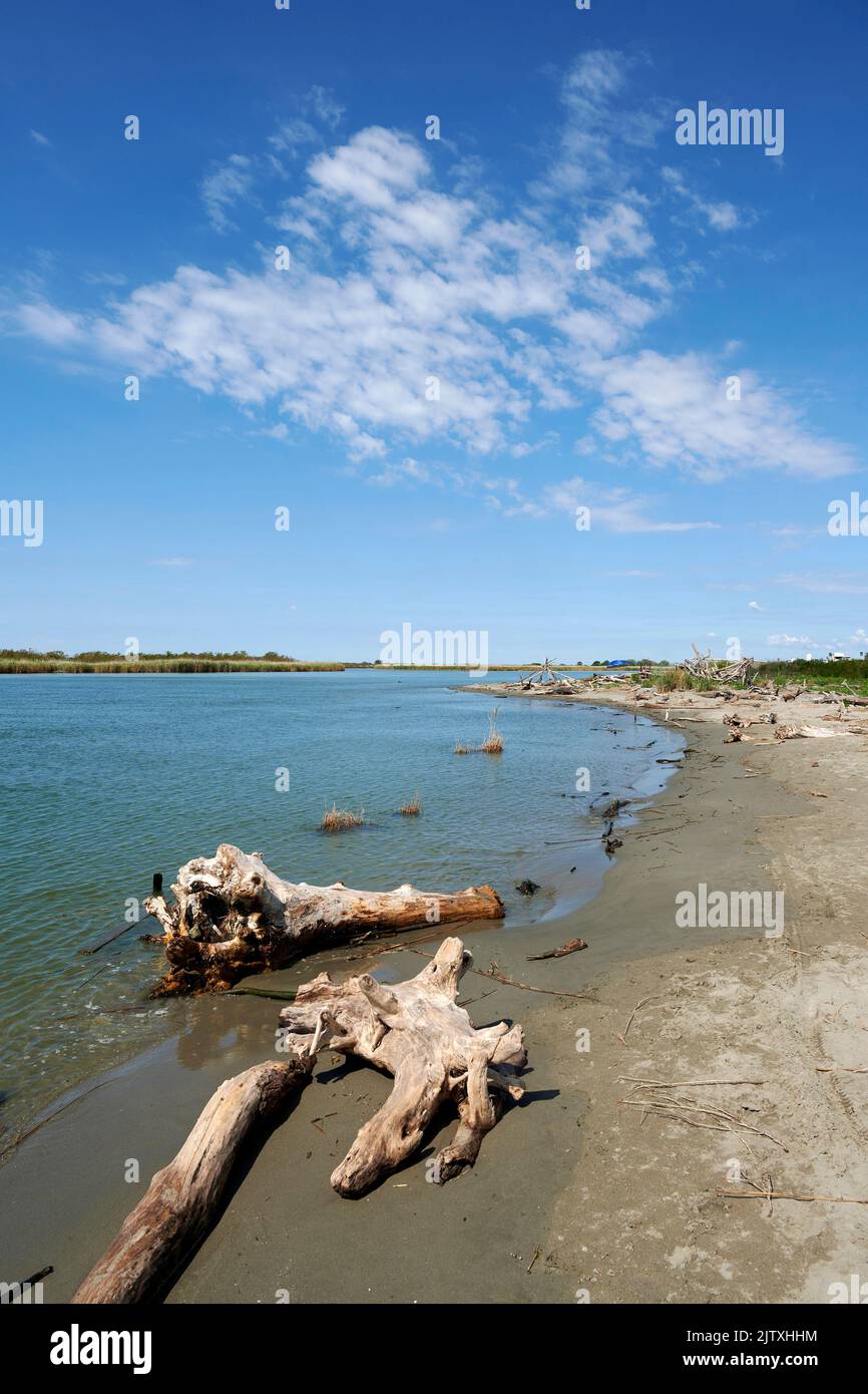 Gorino Ferrarese (Fe), Italy, a view of the river Po of Goro Stock ...