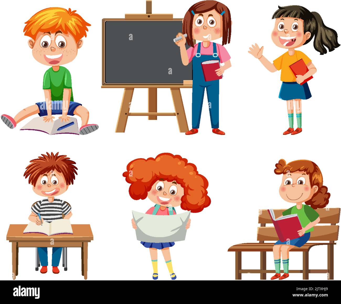 Children doing different activities set illustration Stock Vector Image ...