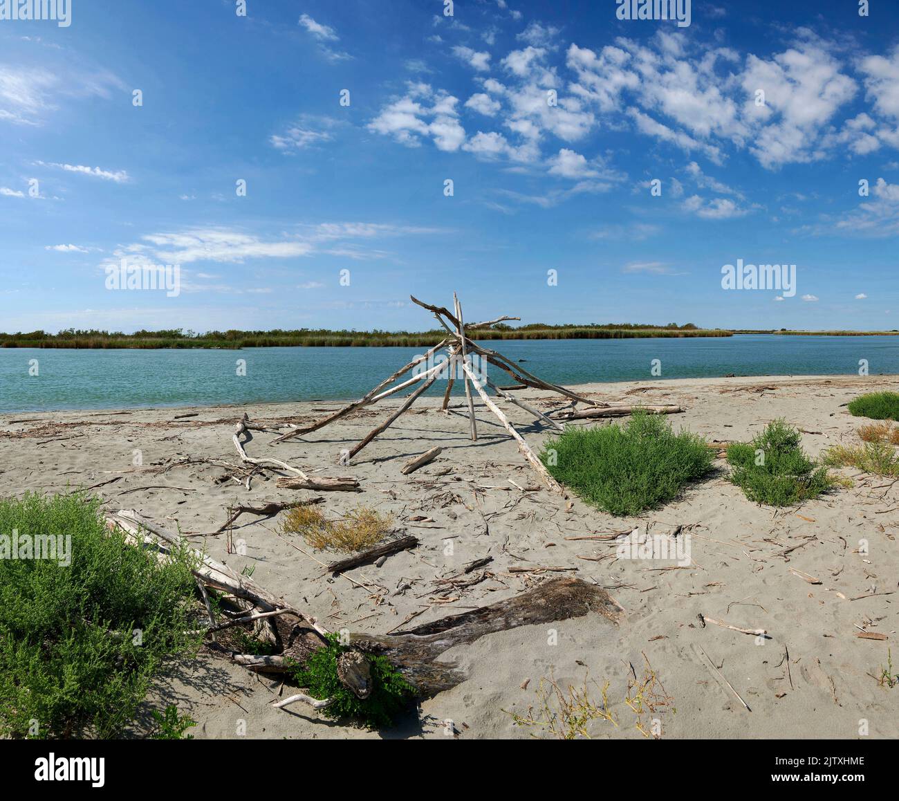 Gorino Ferrarese (Fe), Italy, a view of the river Po of Goro Stock ...