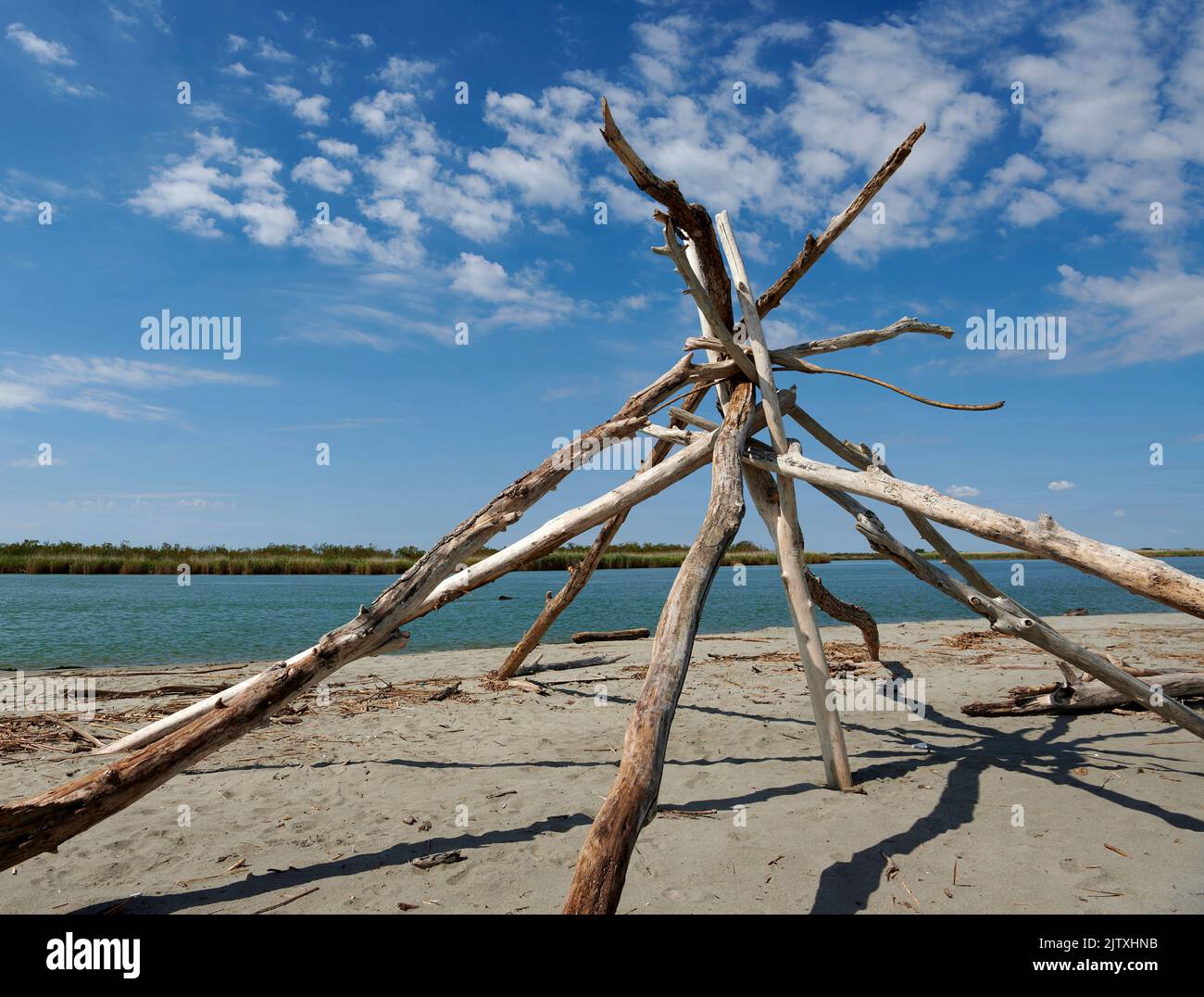 Gorino Ferrarese (Fe), Italy, a view of the river Po of Goro Stock ...