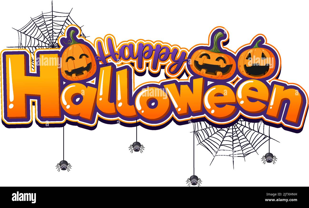 Happy Halloween Font Logo illustration Stock Vector Image & Art - Alamy