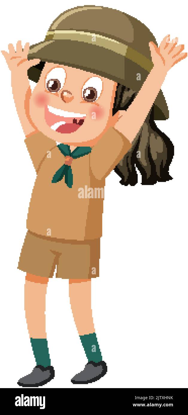 Cute Girl Scout Cartoon Character Illustration Stock Vector Image And Art
