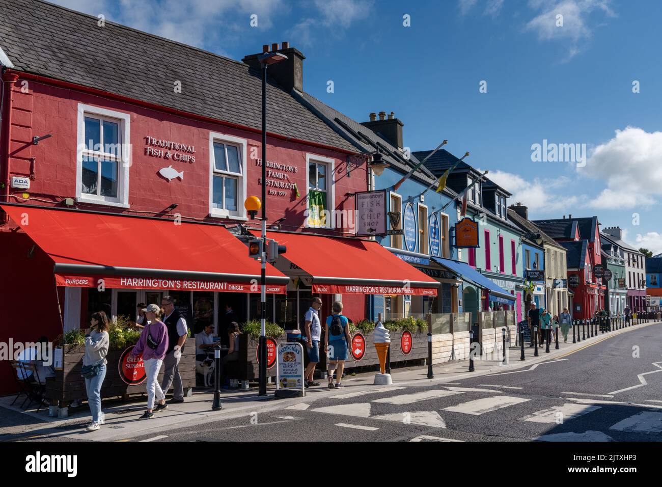 Dingle, Ireland - 7 August, 2022: colorful houses on the main street of ...