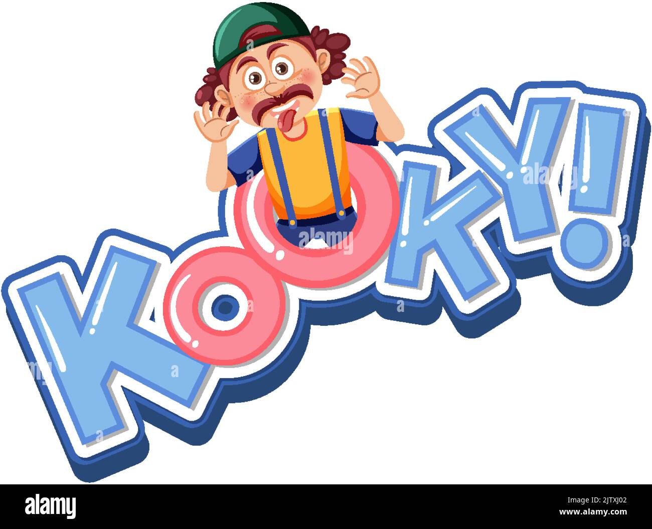 Playful cartoon character with word expression illustration Stock ...