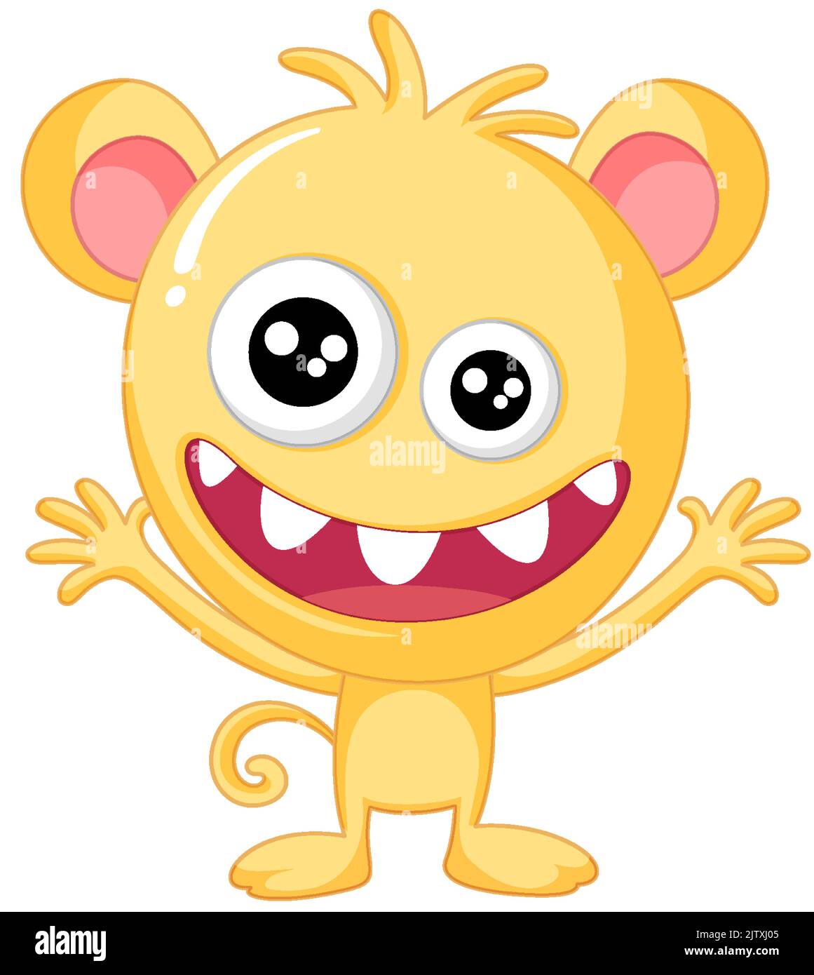 Cute monster with face expression illustration Stock Vector Image & Art ...