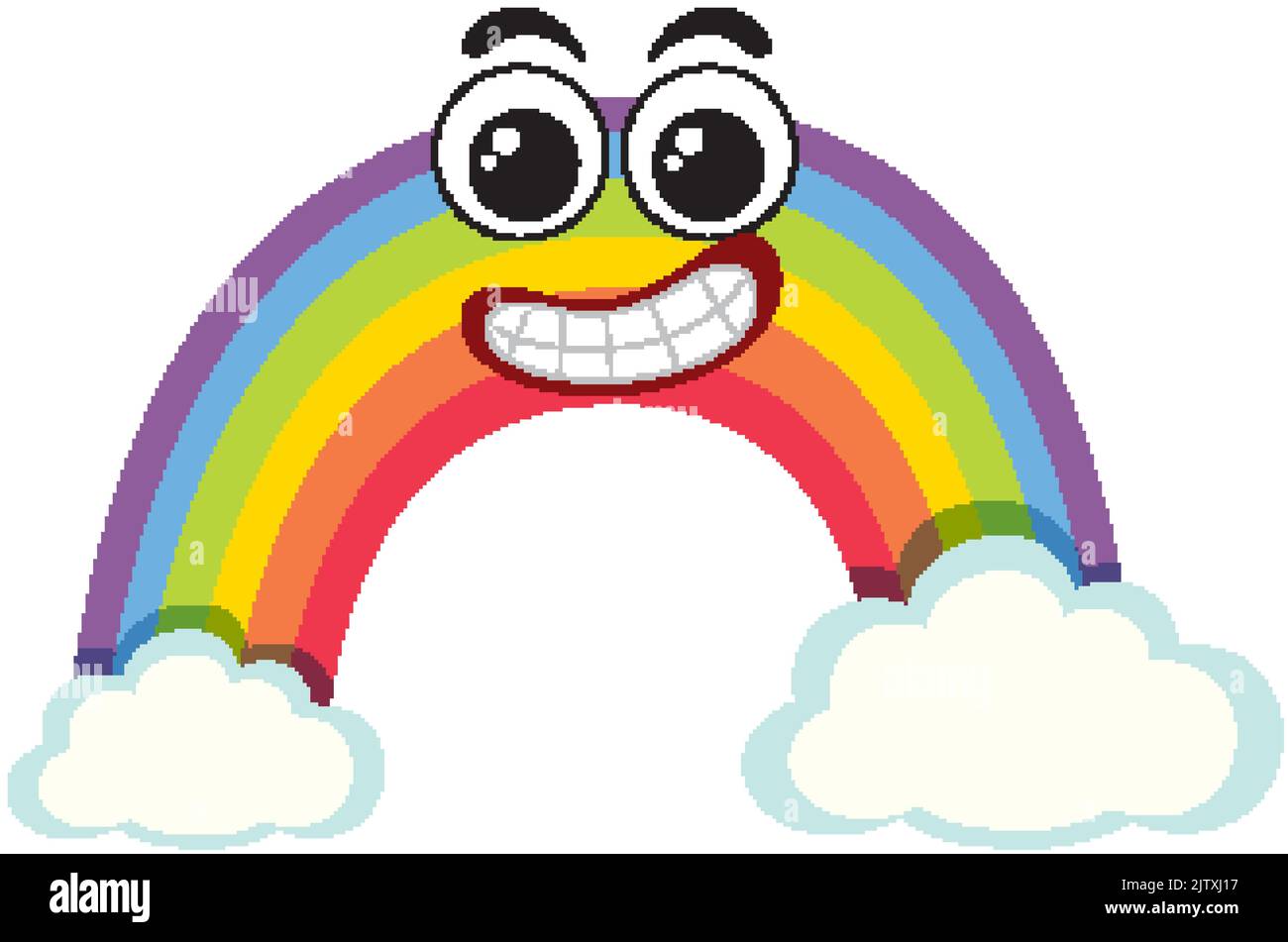 Rainbow with facial expression illustration Stock Vector Image & Art ...