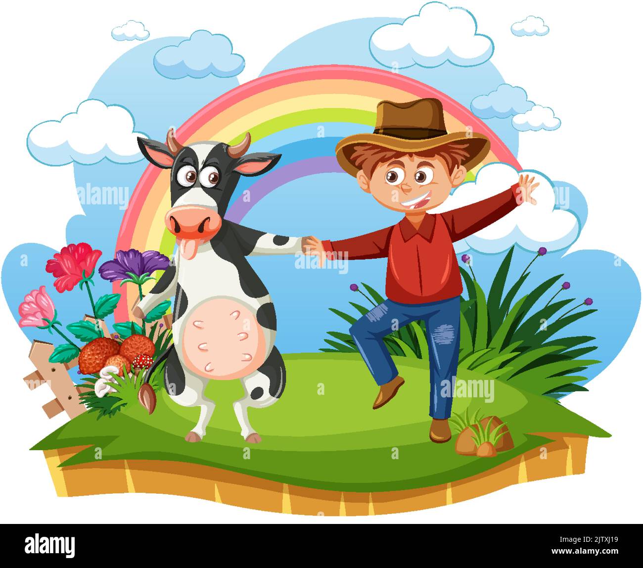 Dancing cow cartoon Stock Vector Images - Alamy