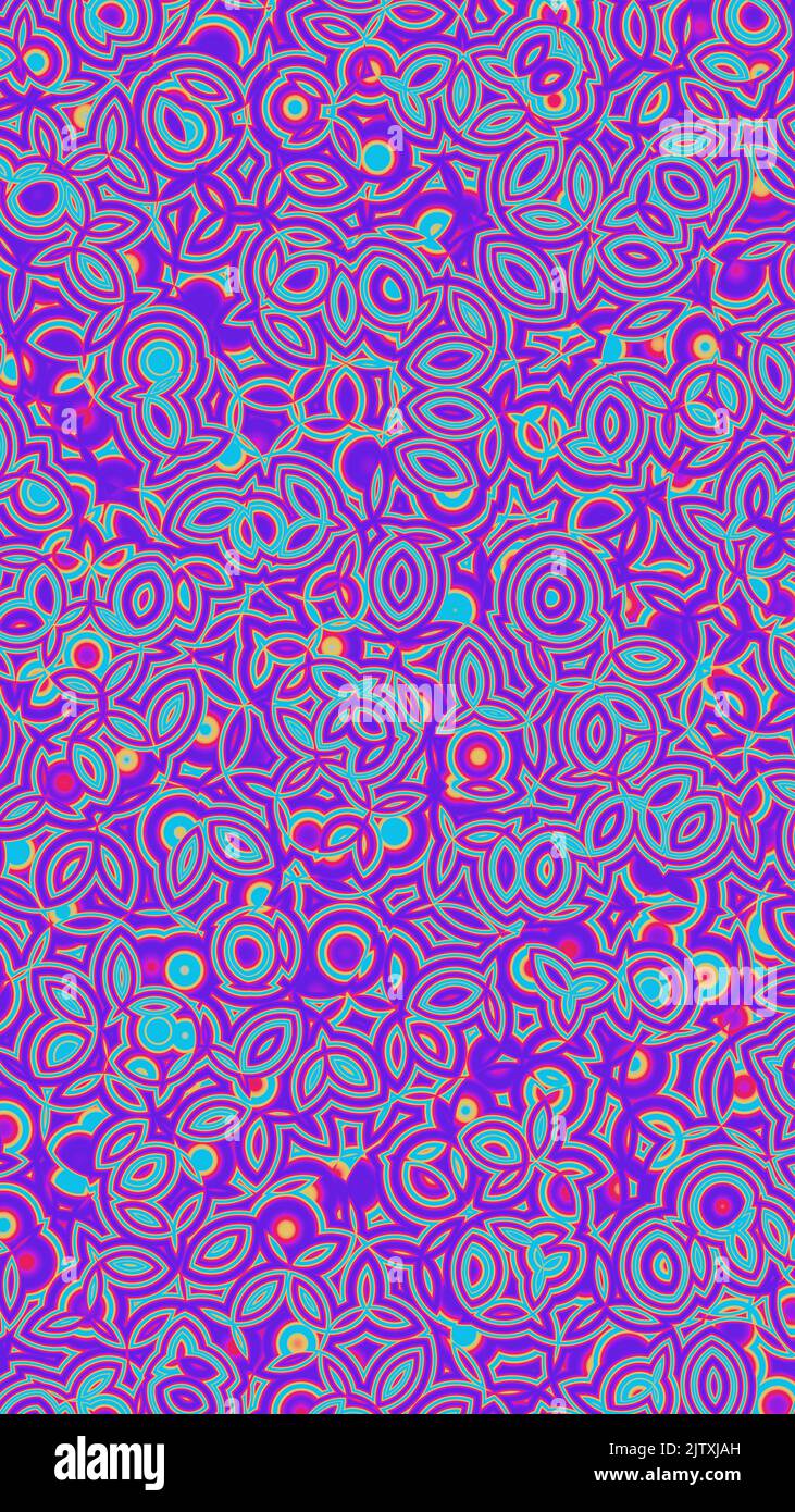 Magenta blue tech texture made of deformed circles, floral theme Stock ...