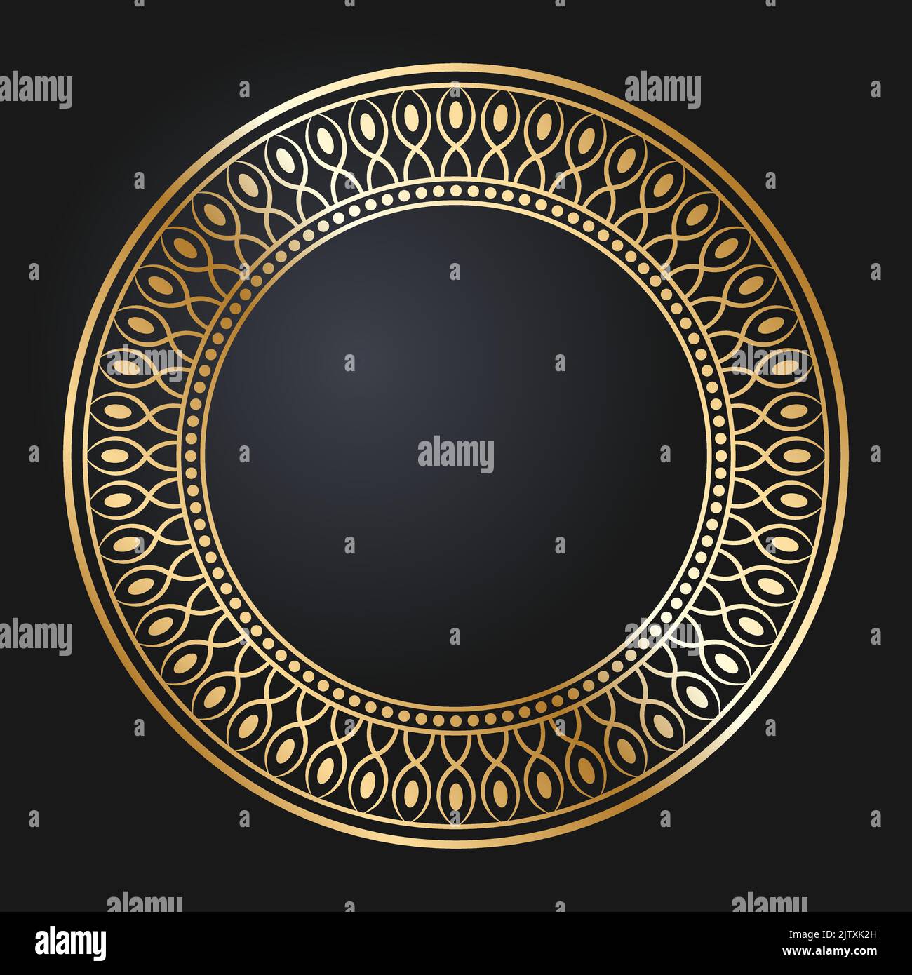 Beautiful round golden frame. Festive design. Gold border. Round frames ...