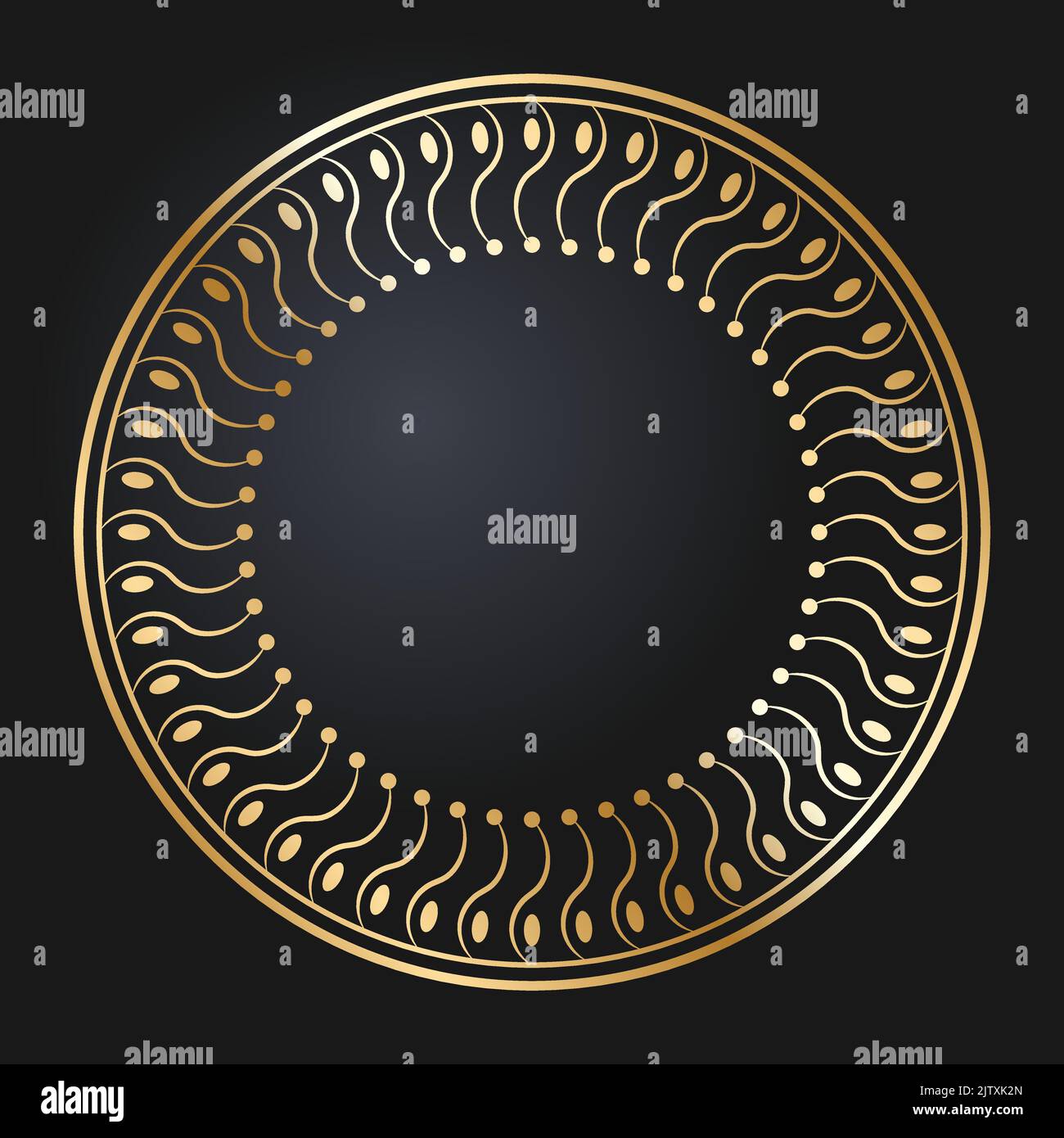Beautiful round golden frame. Festive design. Gold border. Round frames vector Stock Vector ...