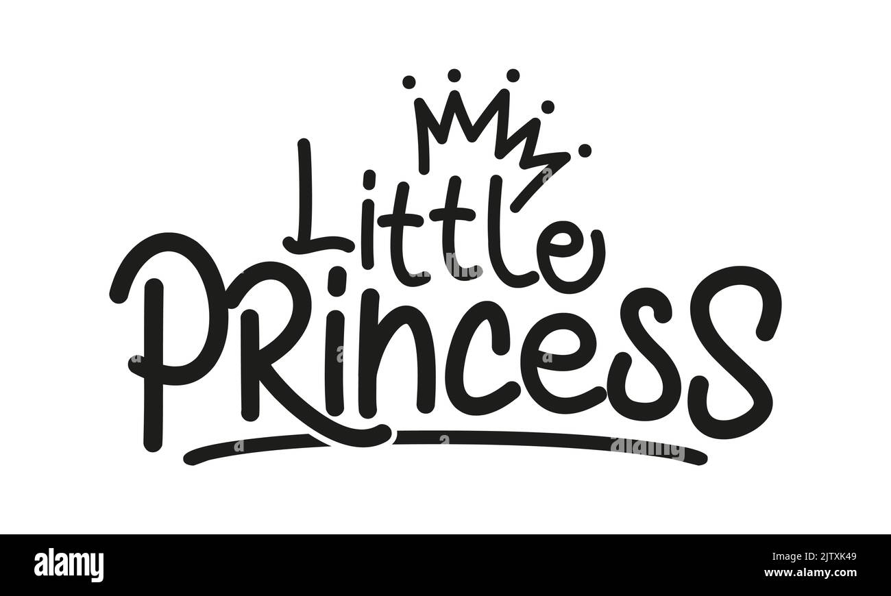 Little Princess - Vector illustration text for clothes. Royal badge,tag ...