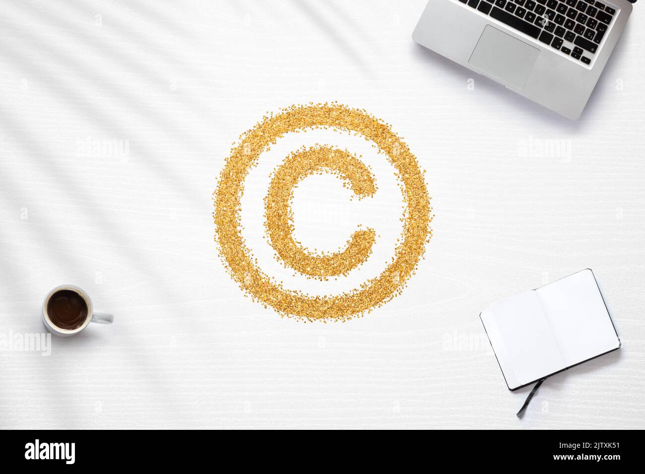 Scene about copyright on a home office, with a symbol made out of ...