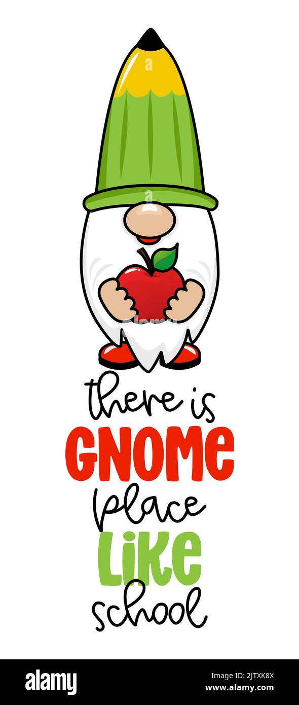 There is gnome place like school - Smart gnome with globe. Cute troll ...