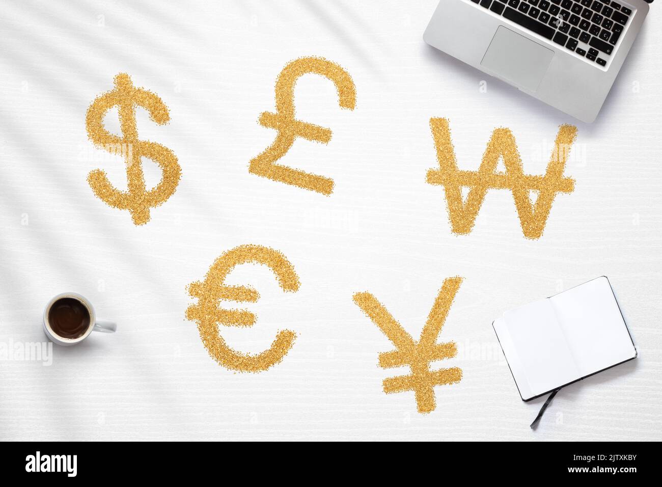 Scene about earning a salary from a home office, with money signs made ...