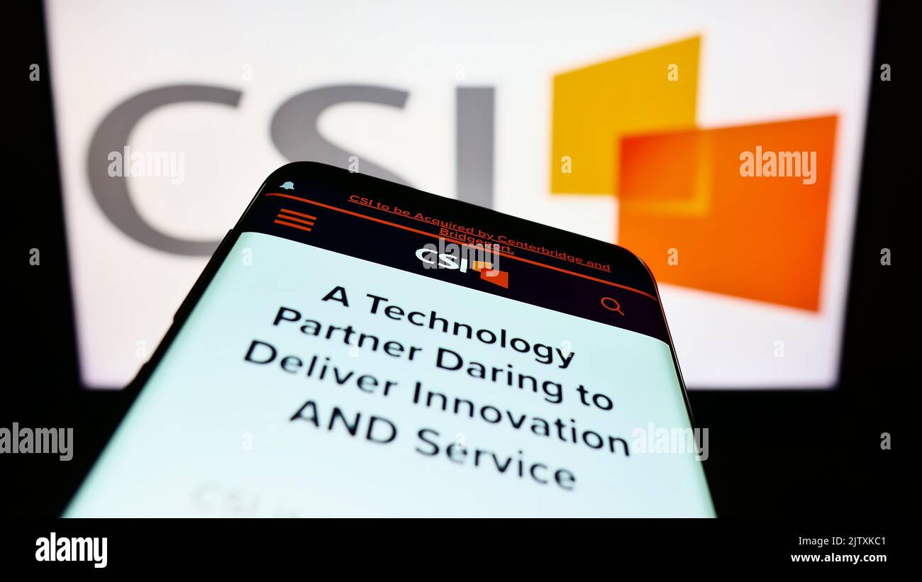 Mobile phone with website of US technology company Computer Services ...