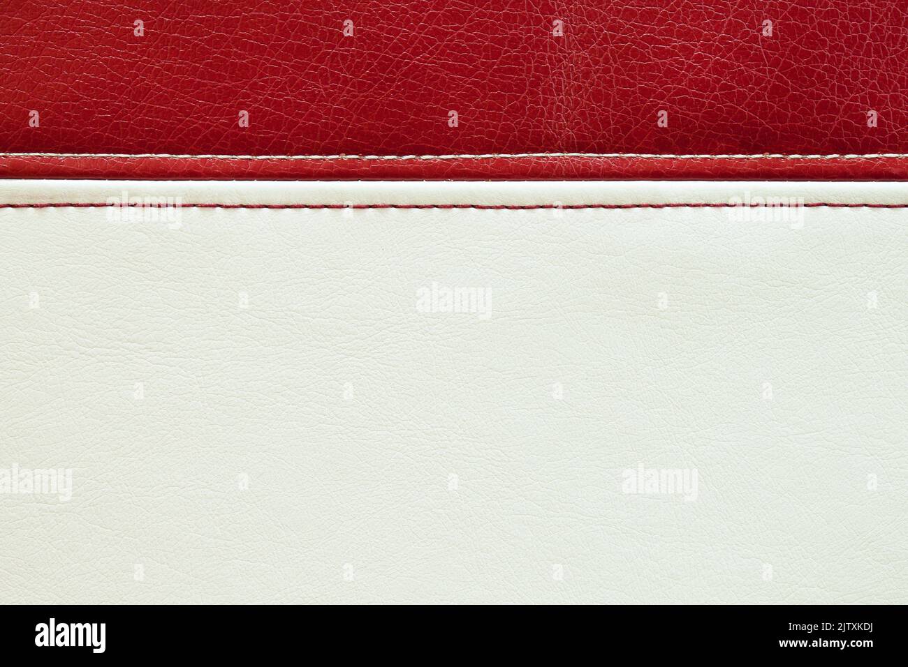 Red and white leather texture with a seam Stock Photo - Alamy