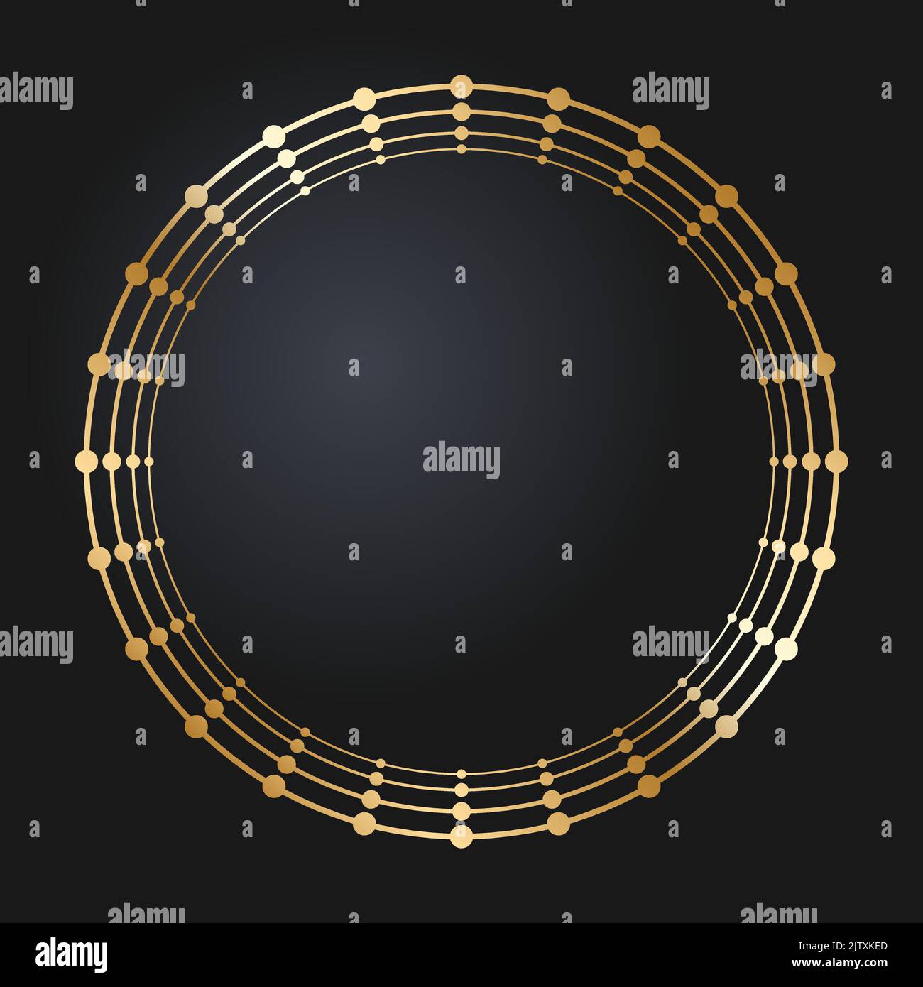 Beautiful round golden frame. Festive design. Gold border. Round frames ...
