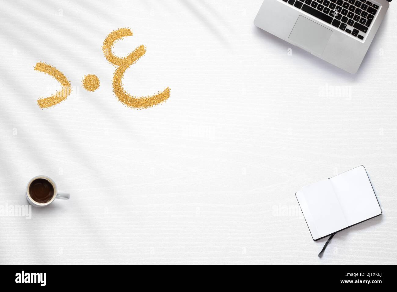 Scene about earning a salary from a home office, with a Dinar sign made ...