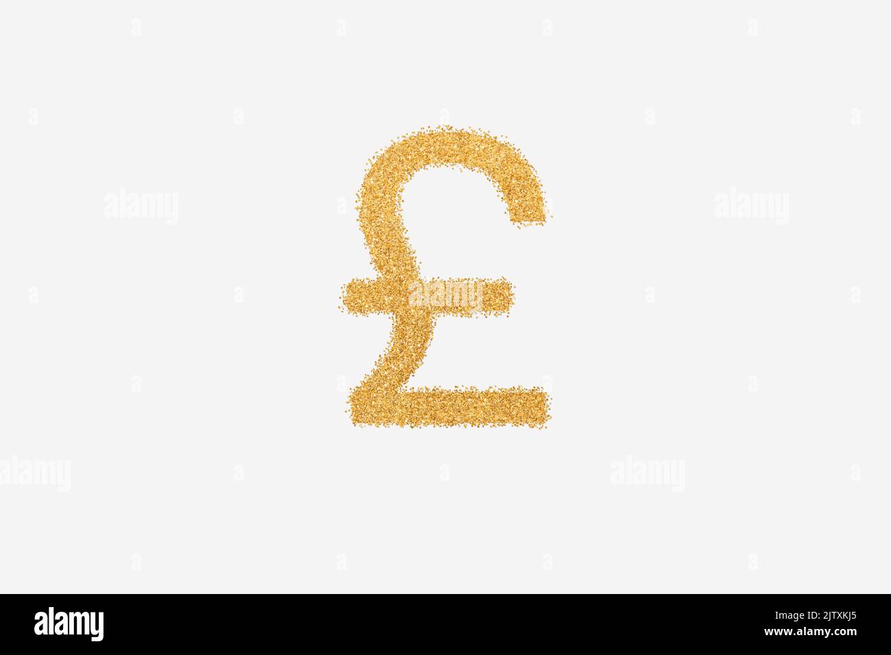 Pound sign made of golden glitter against plain background Stock Photo ...