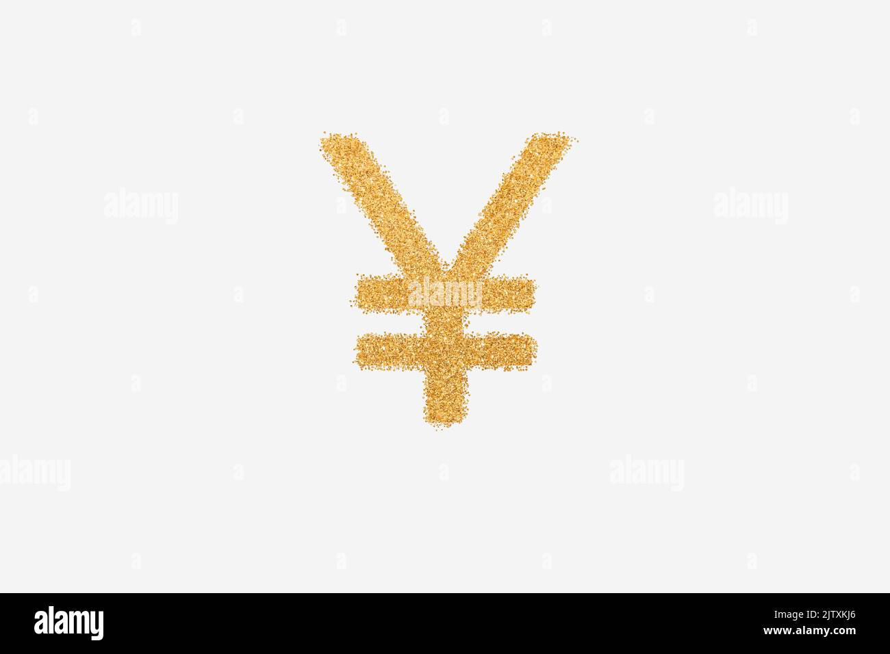 Yen sign made of golden glitter against plain background Stock Photo ...
