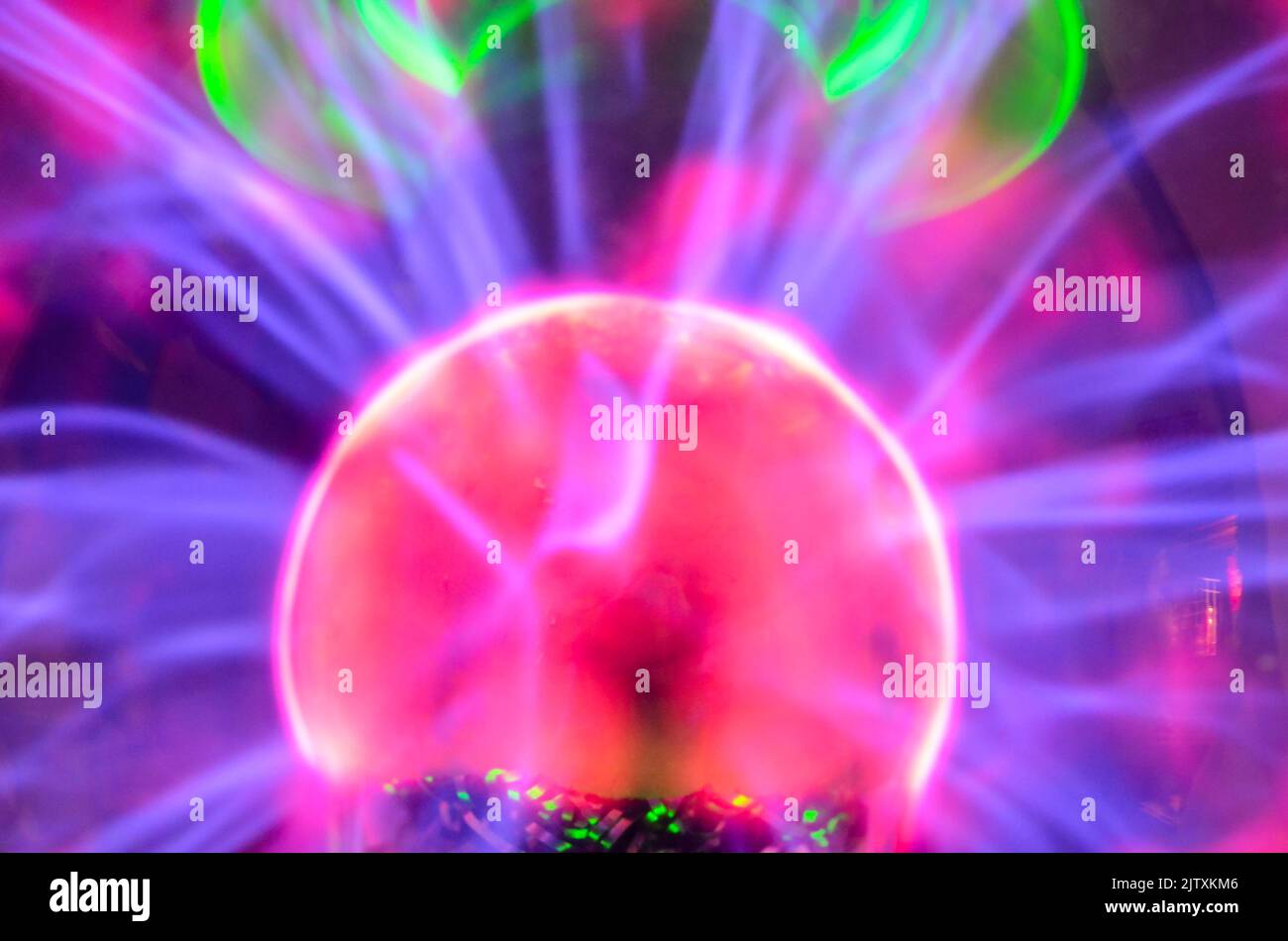 A beautiful shot of Plasma Static Electricity on a Tesla Sphere Stock ...