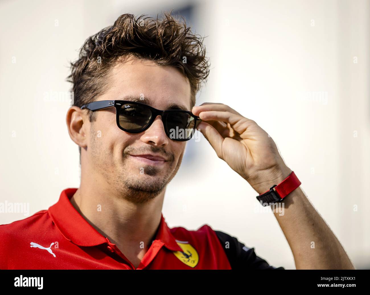 ZANDVOORT - Charles Leclerc (Ferrari) leading up to the 1st free ...
