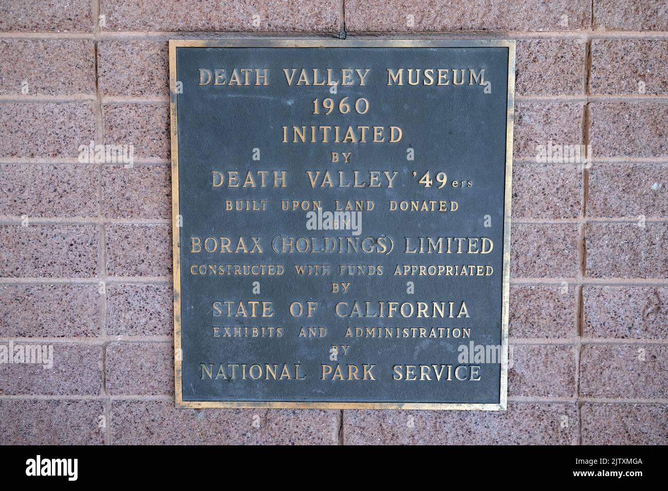 Death valley museum historical plaque at furnace creek visitor center ...