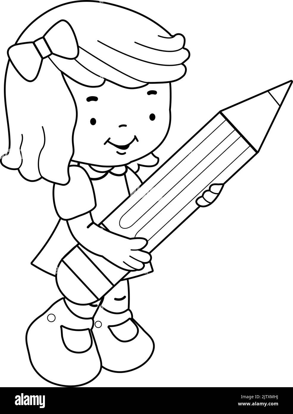 Child Writing Clipart Black And White