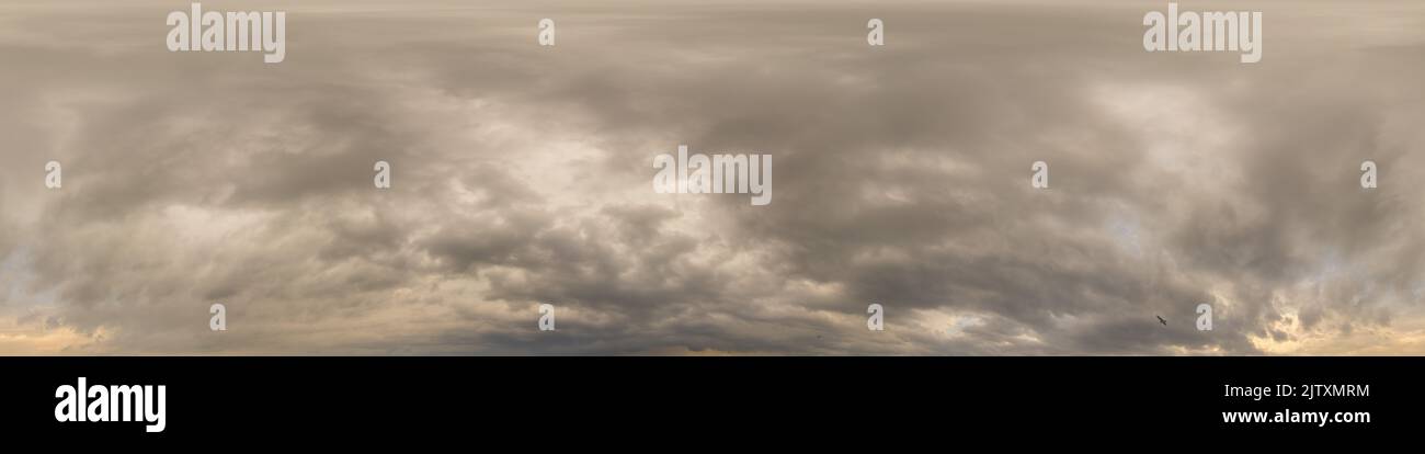 Sky panorama before rain with heavy Cumulonimbus clouds. Hdr seamless spherical equirectangular ...
