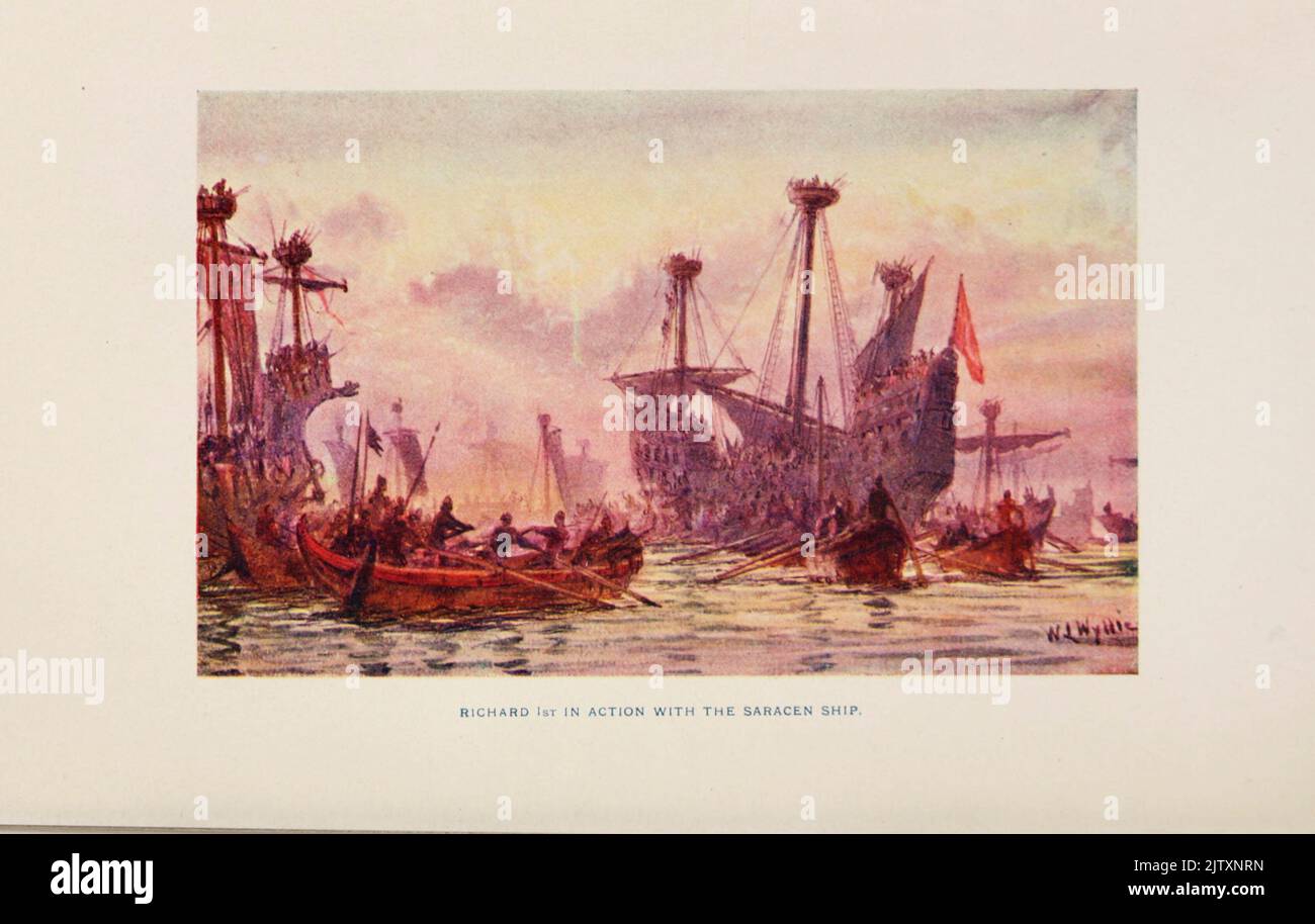 RICHARD I IN ACTION WITH THE SARACEN SHIP from pictures by William ...